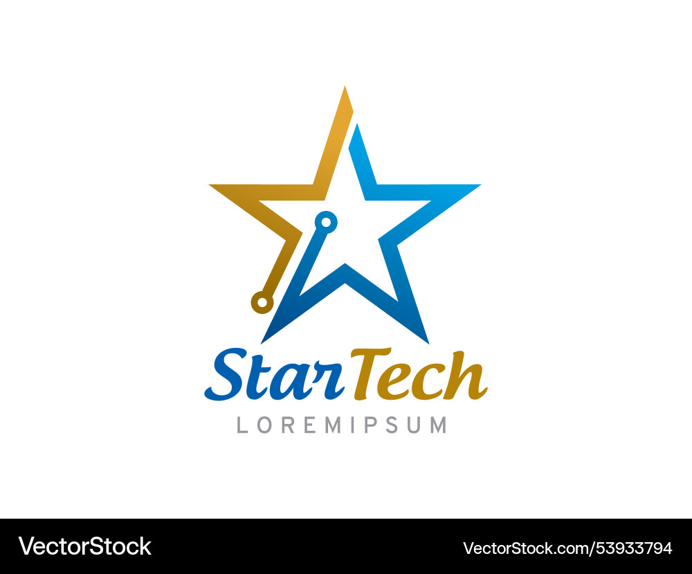 Star technology logo symbol or icon template Vector Image