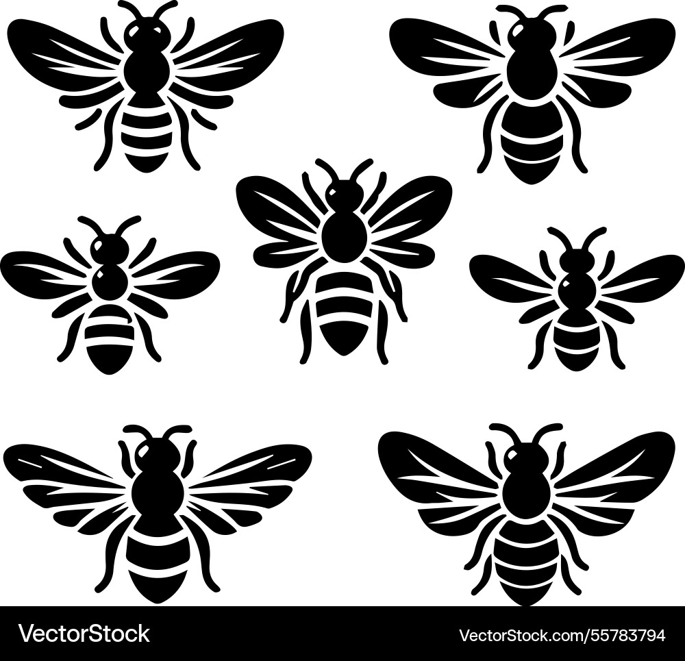 Stylized bee silhouette Royalty Free Vector Image