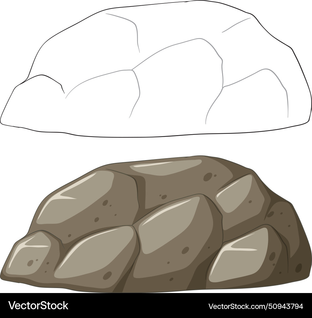 Two rocks depicted in style Royalty Free Vector Image