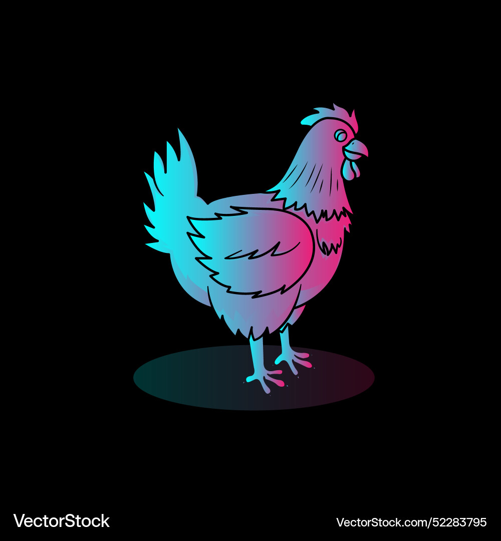 Chicken gradient Royalty Free Vector Image - VectorStock