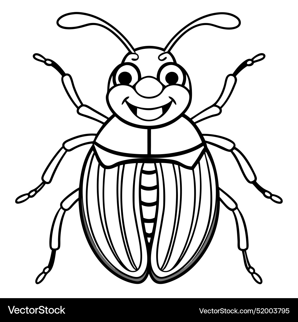 Cucumber beetle bug dancing icon Royalty Free Vector Image