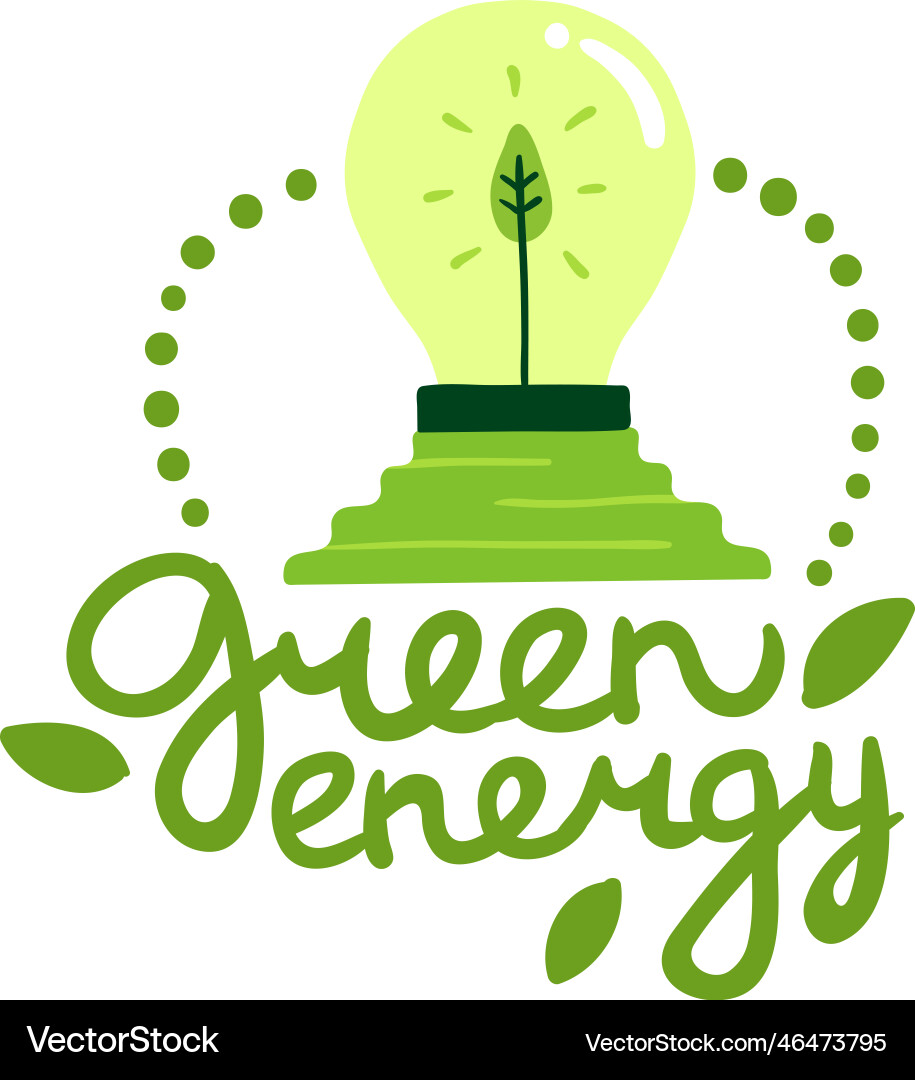 Green energy emblem Royalty Free Vector Image - VectorStock
