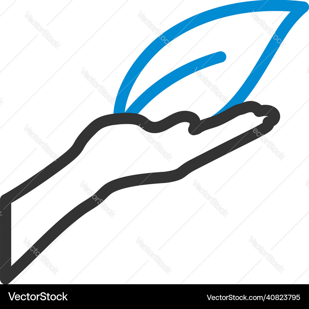 Hand holding leaf icon Royalty Free Vector Image