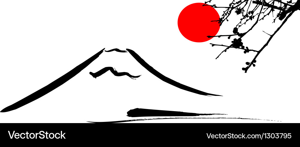 Mount fuji Royalty Free Vector Image - VectorStock