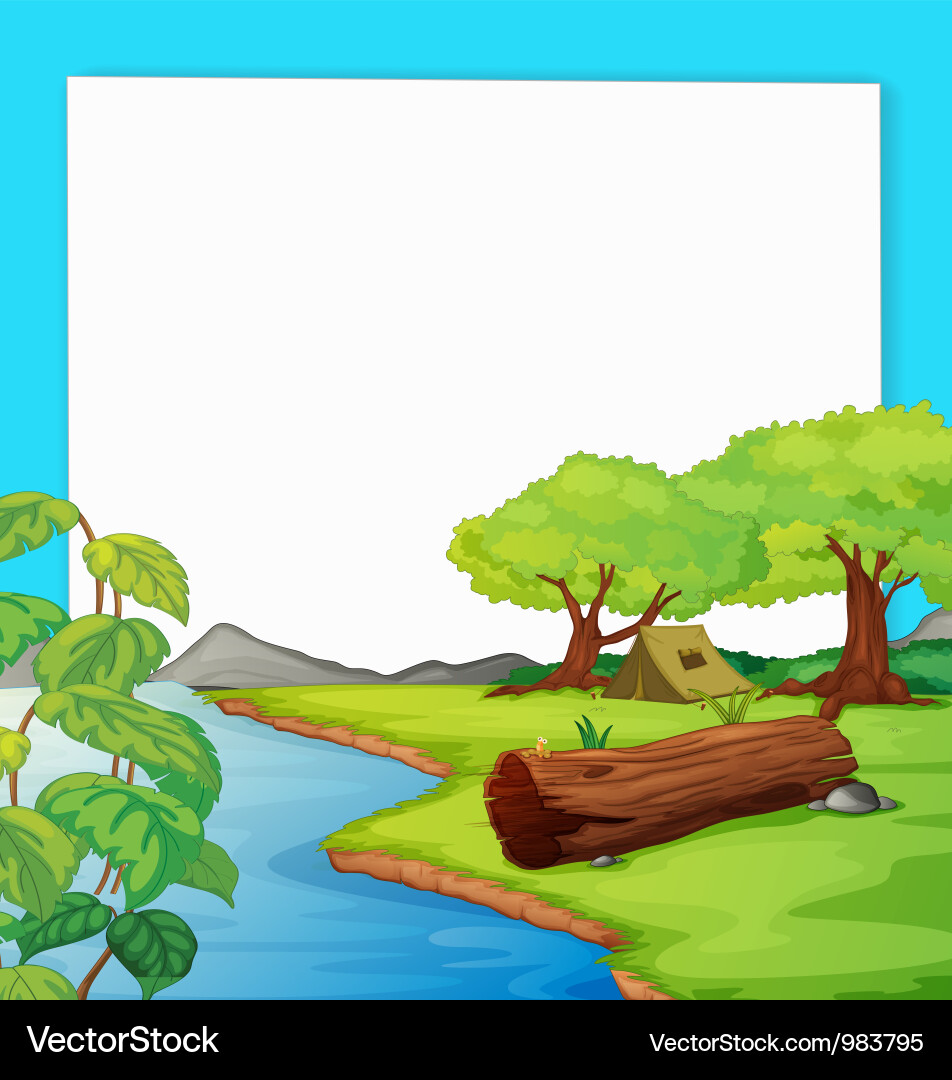 Nature Border – Forest Scene Royalty Free Vector Image