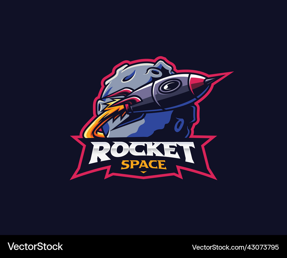 Rocket space mascot logo design Royalty Free Vector Image