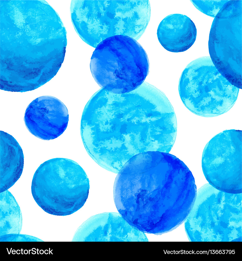 Watercolor Blue Circle Pattern Royalty Free Vector Image