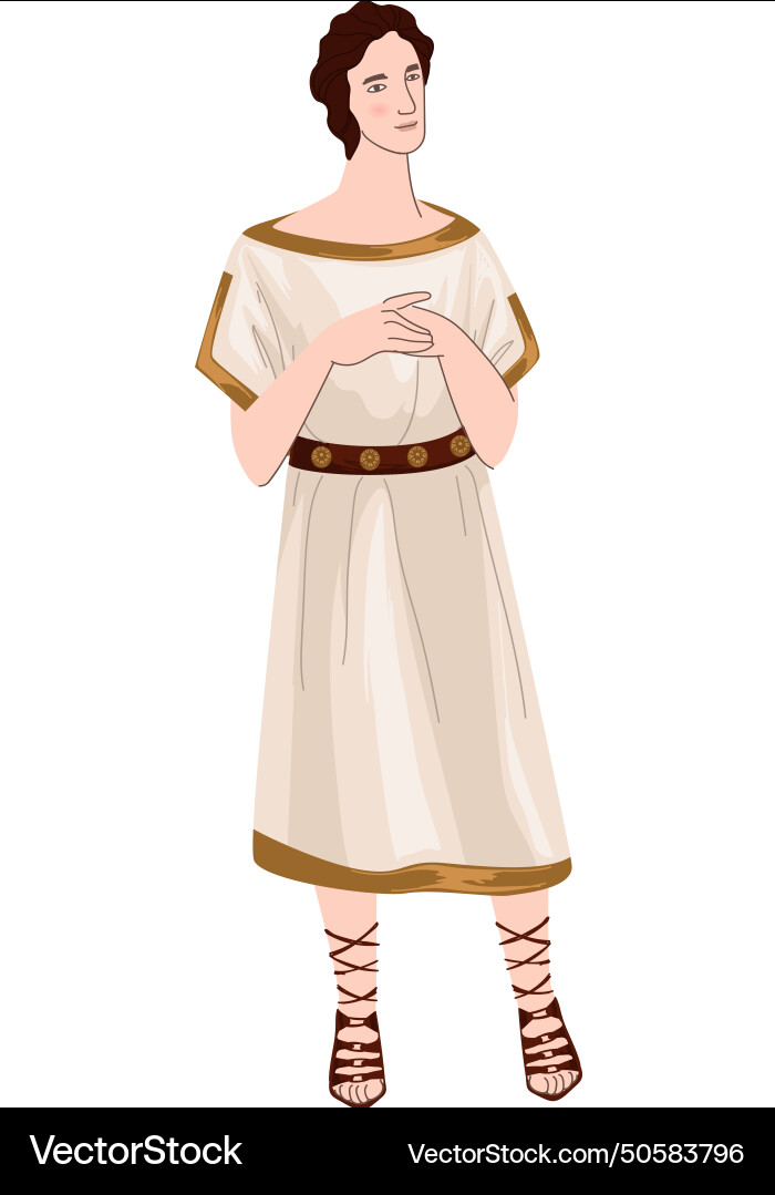 Ancient greece character man in antique clothes Vector Image