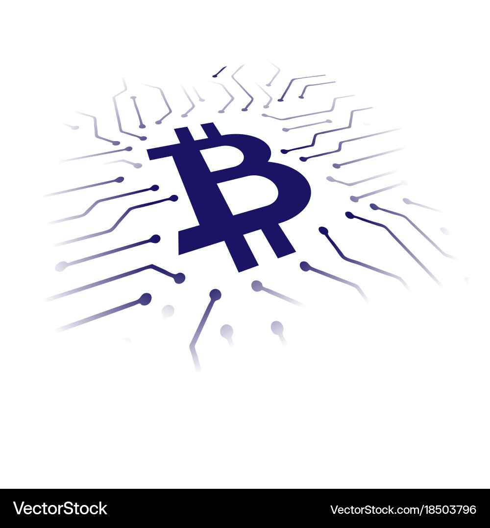 Bitcoin blockchain symbols Royalty Free Vector Image