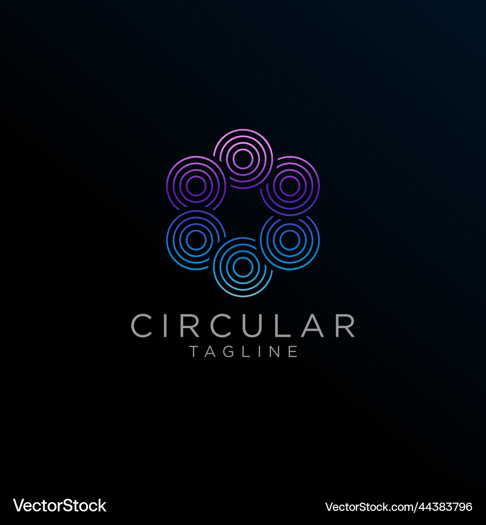Circular geometric logo design Royalty Free Vector Image