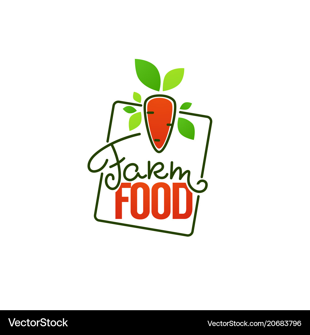 Farm food simple logo template emblems Royalty Free Vector