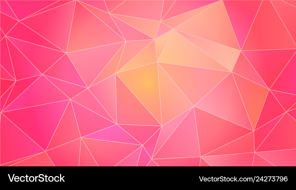 Pink and yellow trendy low poly backdrop Vector Image