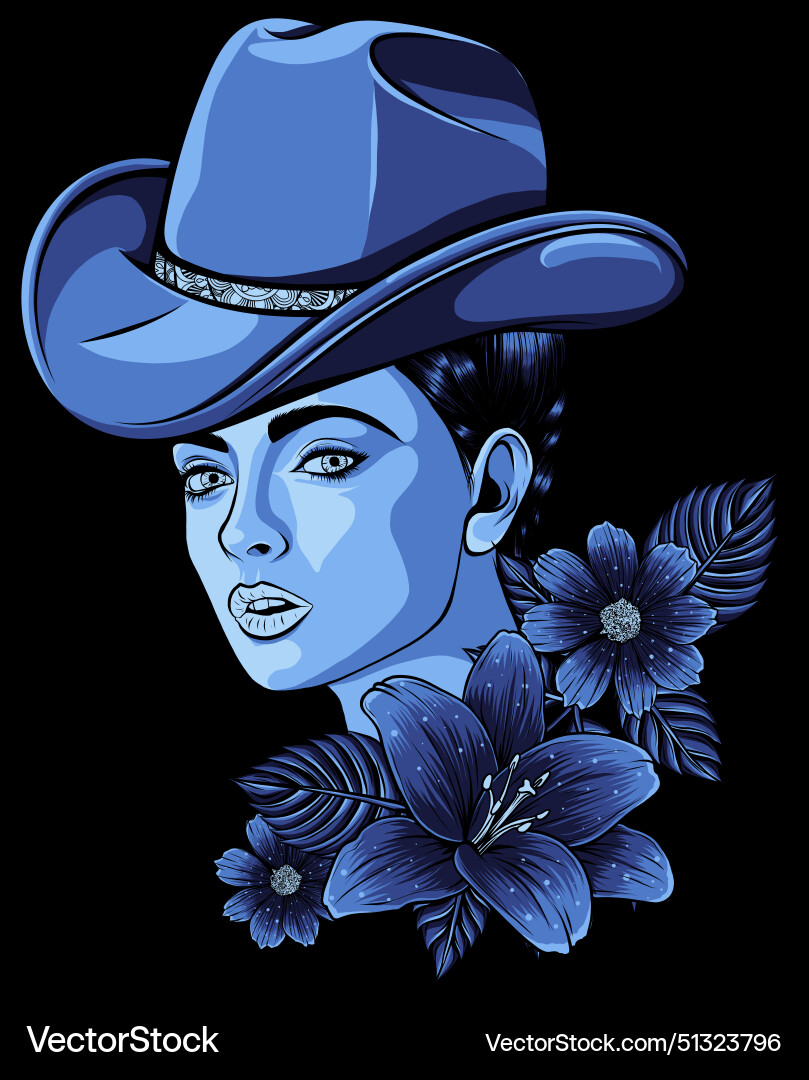Pretty country girl Royalty Free Vector Image - VectorStock