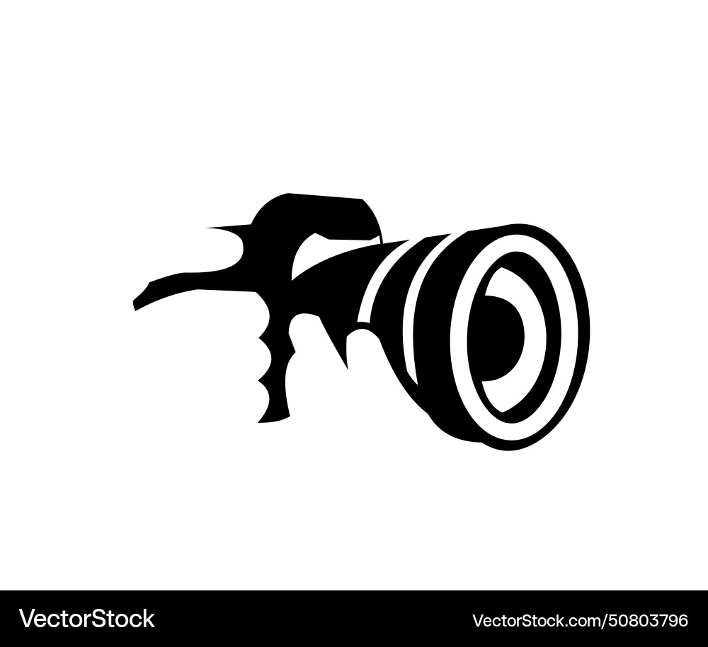 Silhouette design logo camera Royalty Free Vector Image
