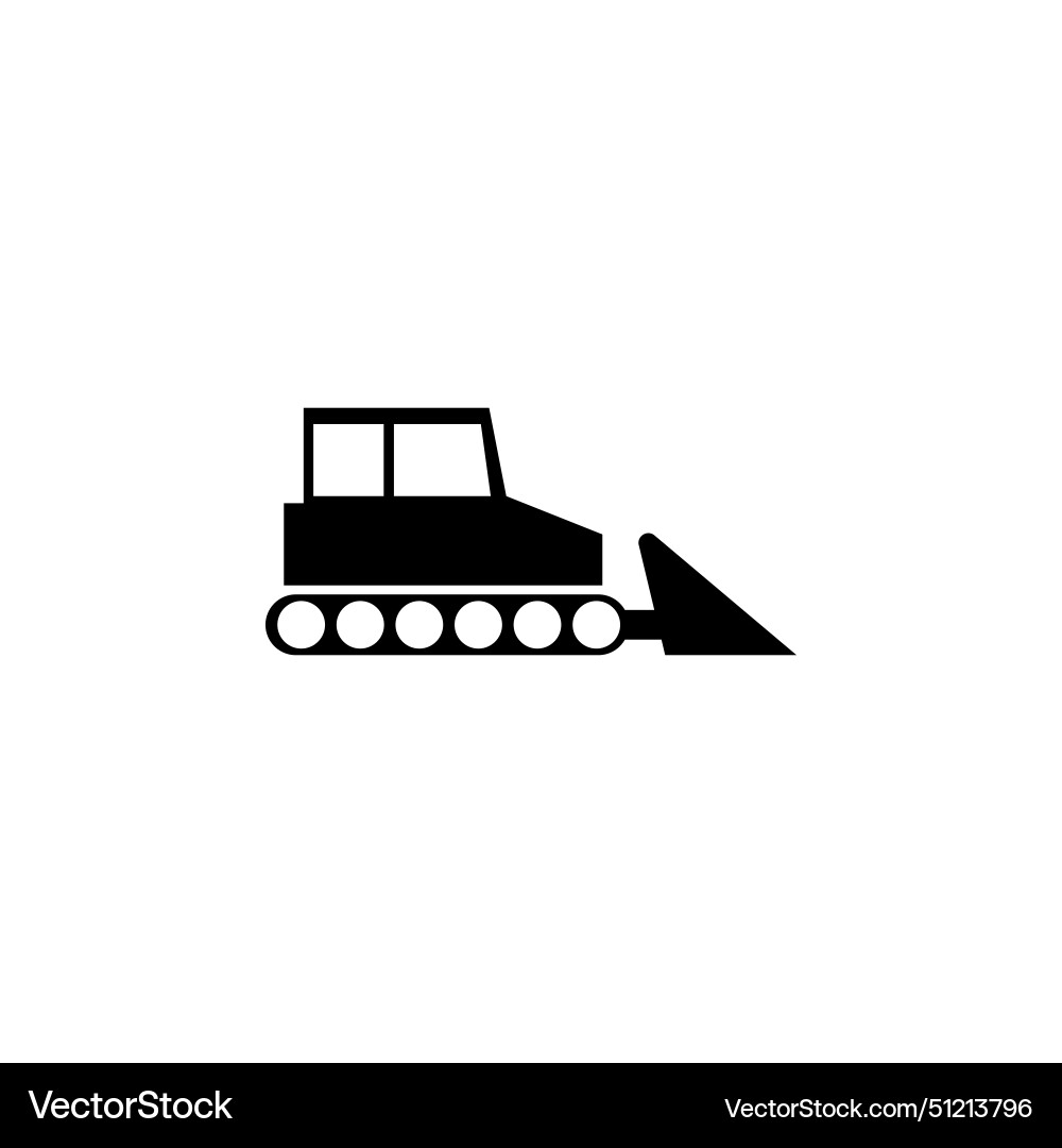 Tractor with bucket bulldozer flat icon Royalty Free Vector