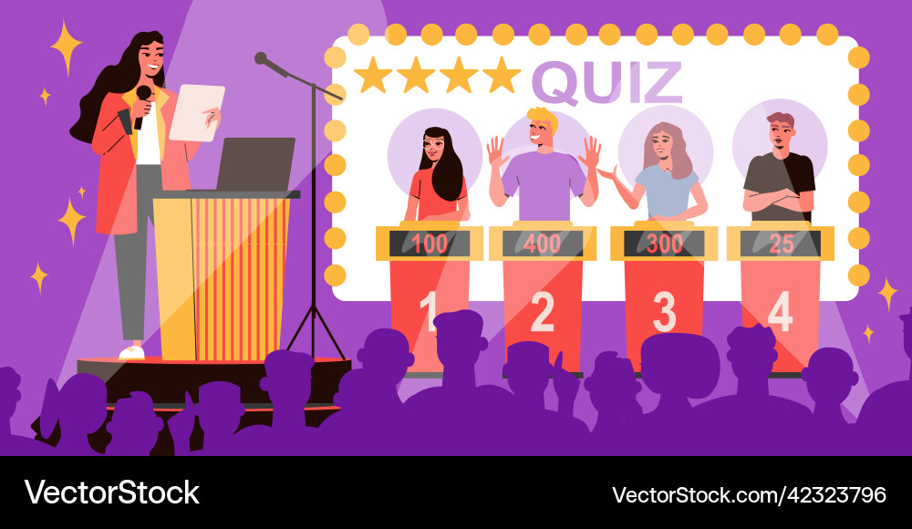TV Quiz Show - Contest & Audience Royalty Free Vector
