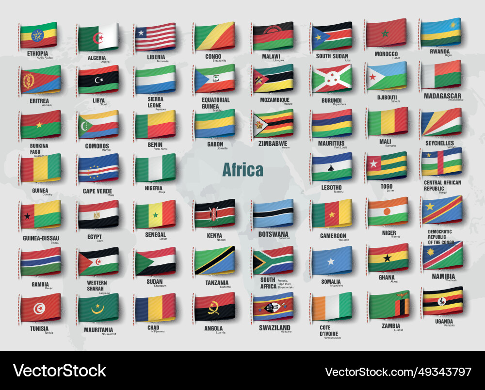 Flags Of African Countries With Names African Countries List In