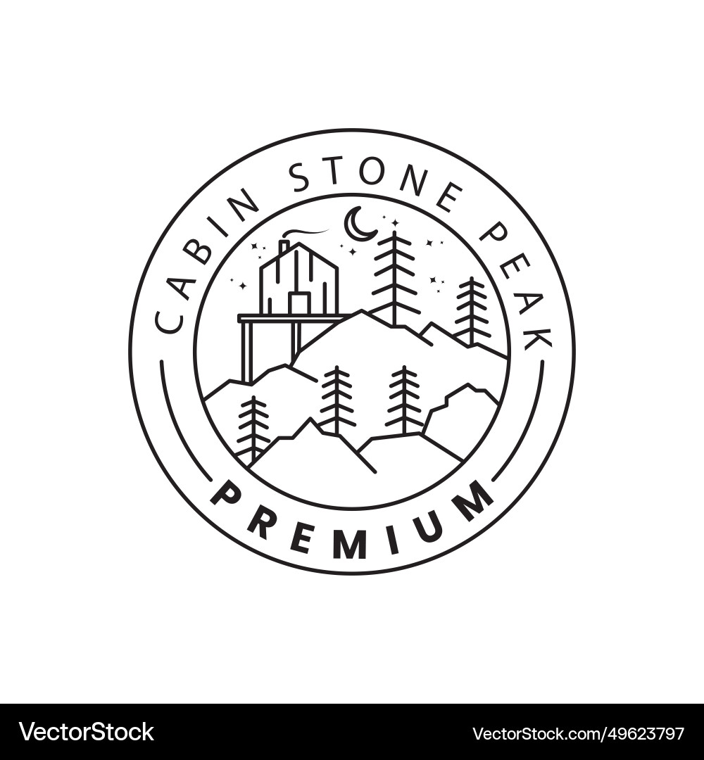 Cabin badge logo design image Royalty Free Vector Image