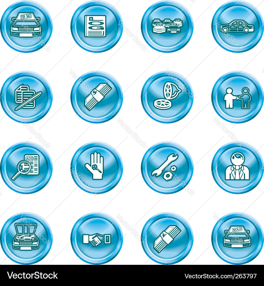 Car dealer icons Royalty Free Vector Image - VectorStock