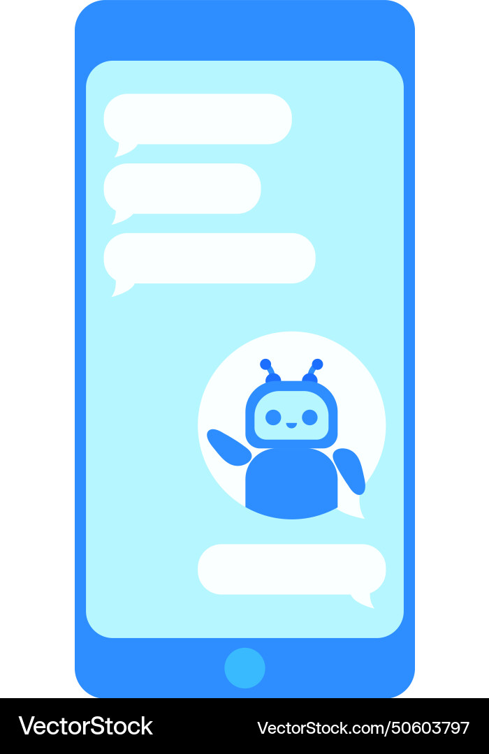 Chatbot phone app Royalty Free Vector Image - VectorStock