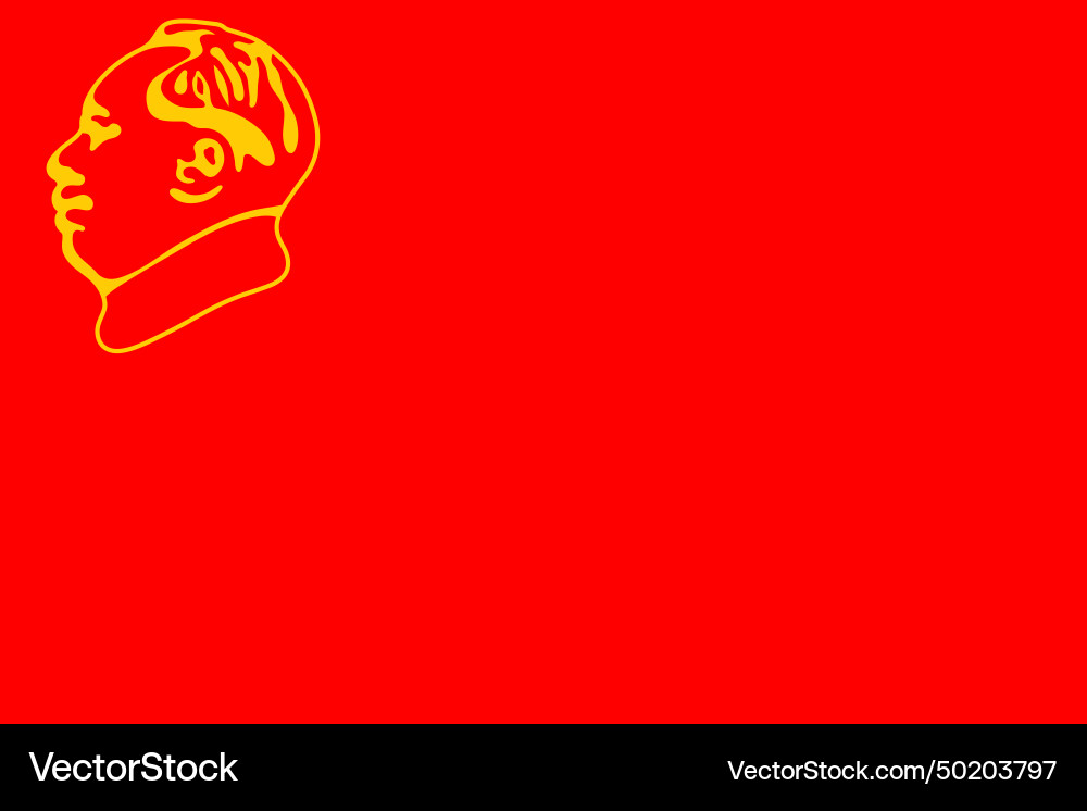 Chinese flag with maos image Royalty Free Vector Image