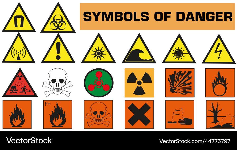 Hazard icon hazardous symbols Royalty Free Vector Image