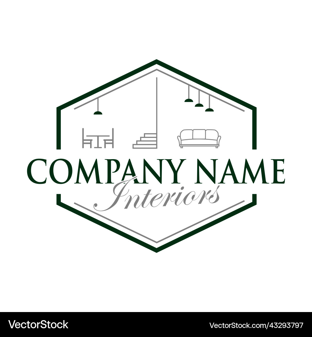 Interior company logo Royalty Free Vector Image
