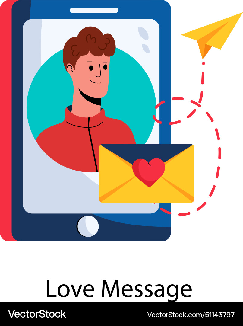 Love message Royalty Free Vector Image - VectorStock