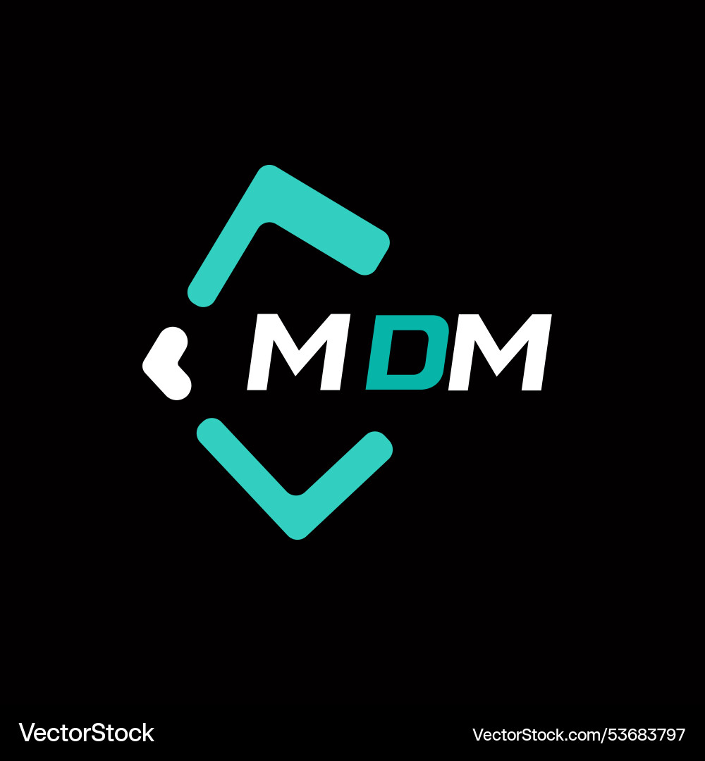 Mdm creative minimalist letter logo unique Vector Image