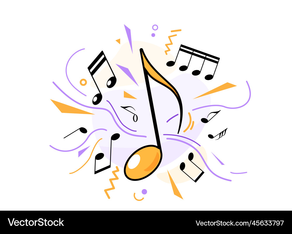 Music notes song melody tune Royalty Free Vector Image