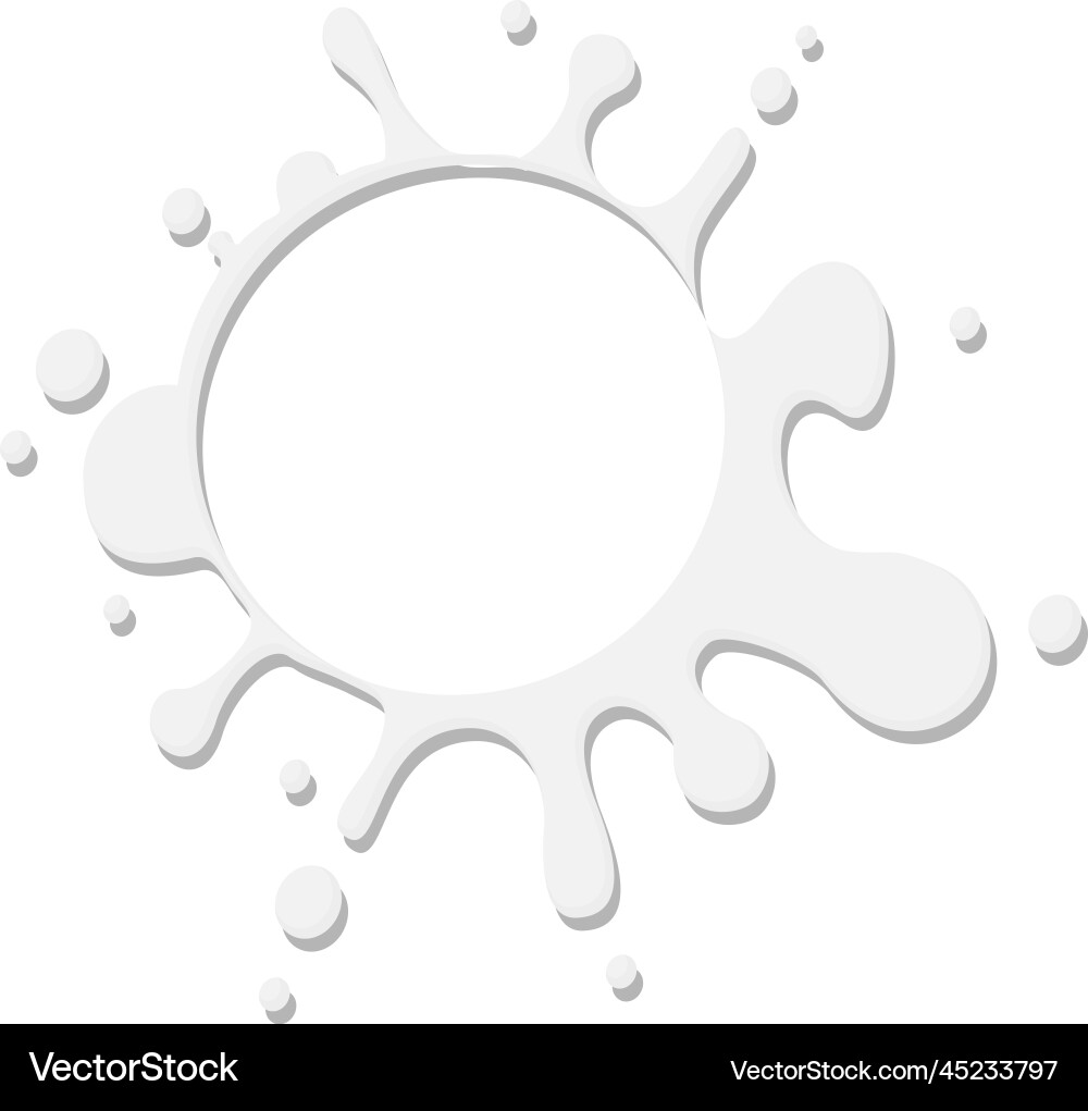 Round liquid splash logo template white paint Vector Image