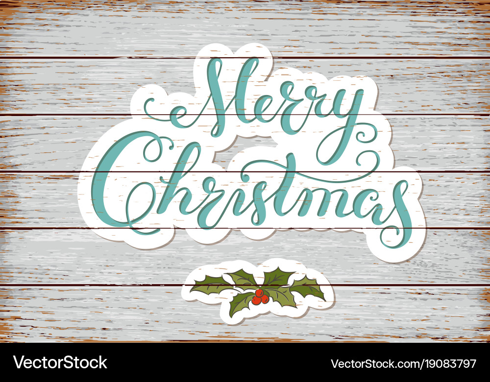 Rustic Merry Christmas Lettering Royalty Free Vector Image