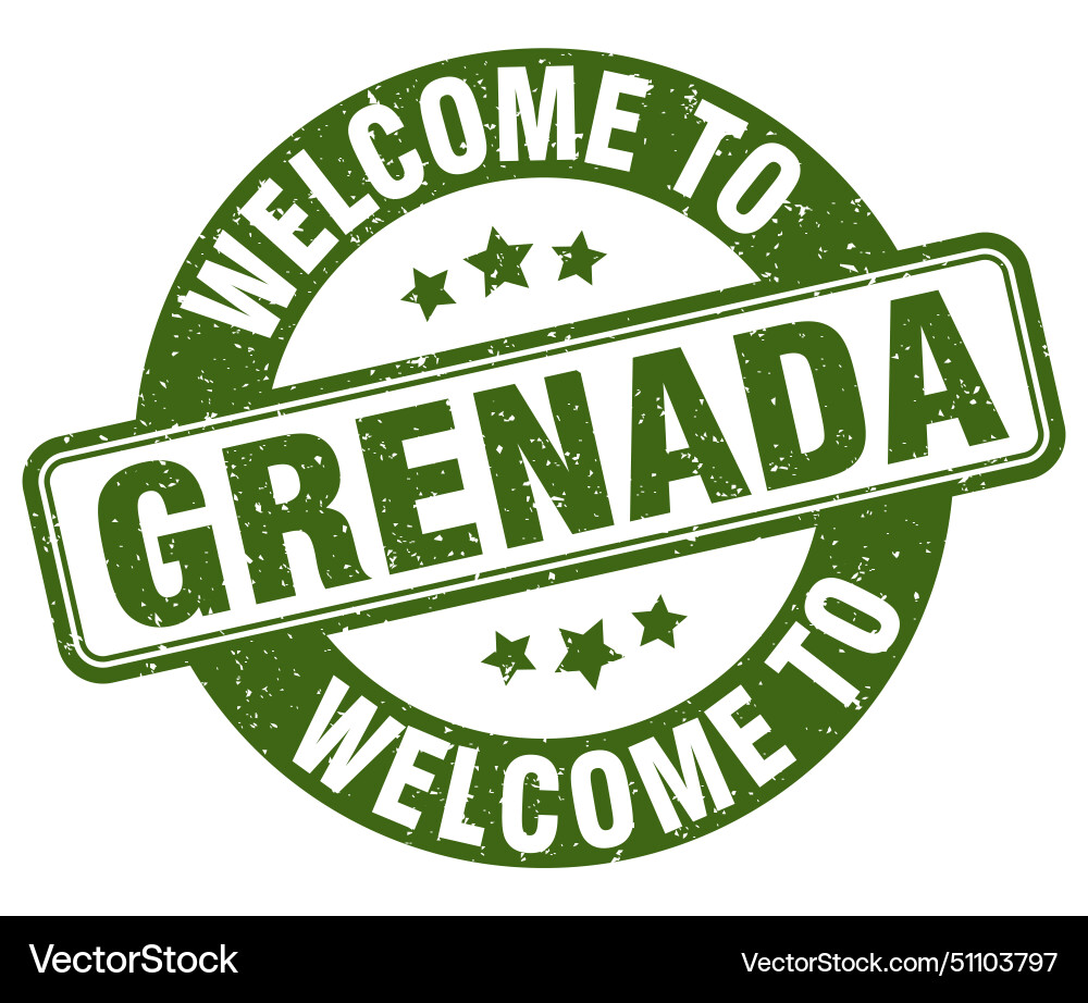 Welcome to grenada stamp round sign Royalty Free Vector