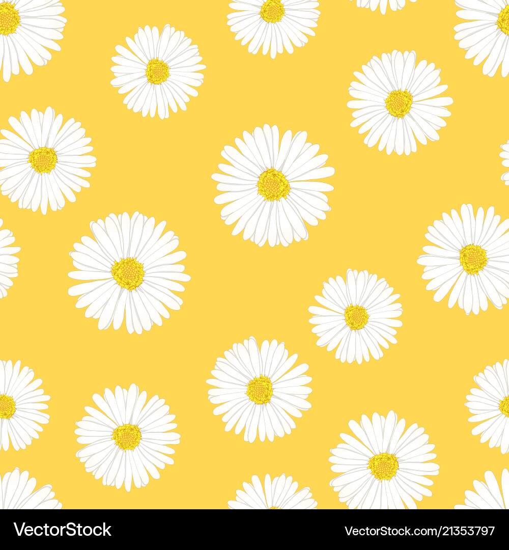 Yellow Daisy Pattern Royalty Free Vector Image