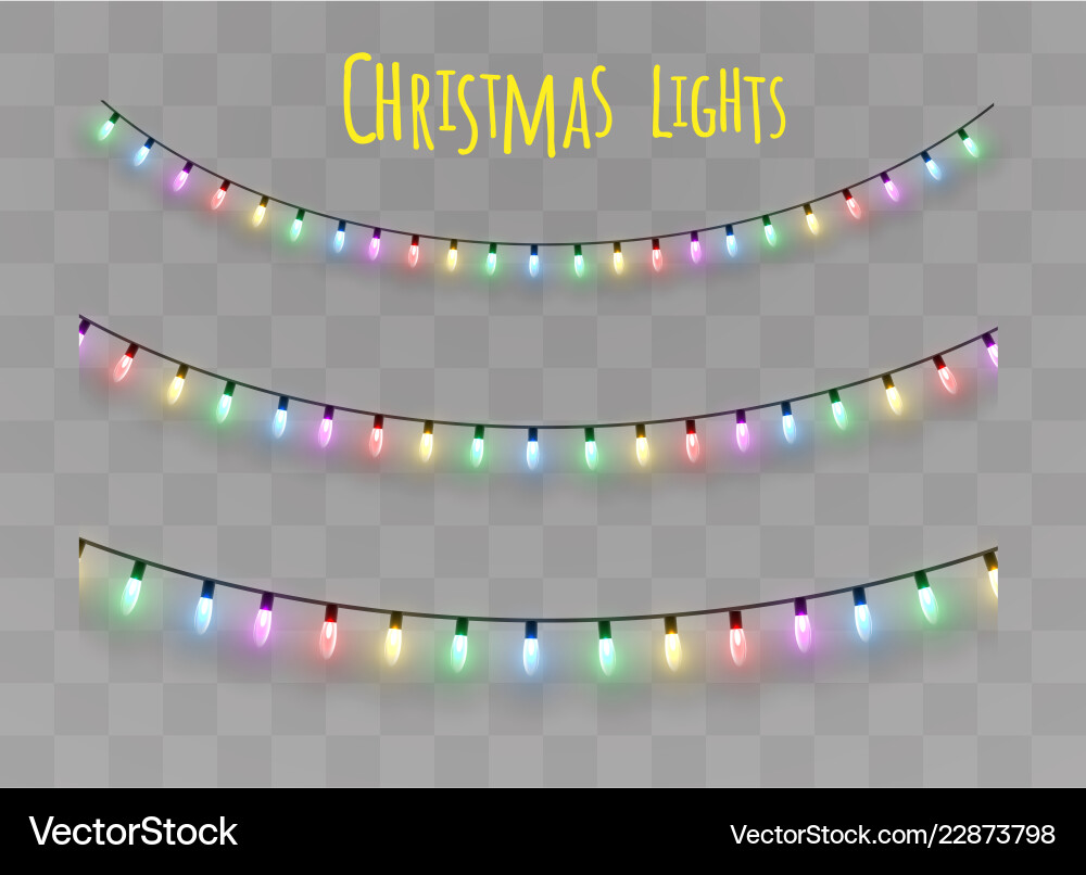 Christmas lights isolated Royalty Free Vector Image
