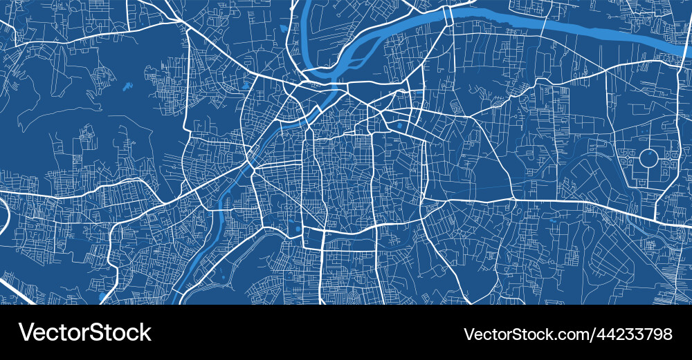 Detailed Pune City Map Poster Royalty Free Vector Image