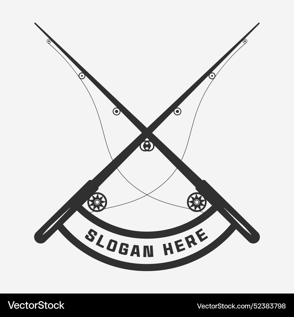 Fishing monogram logo design Royalty Free Vector Image