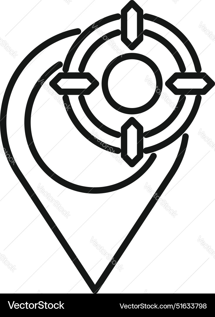 Location pin pointing target icon showing Vector Image