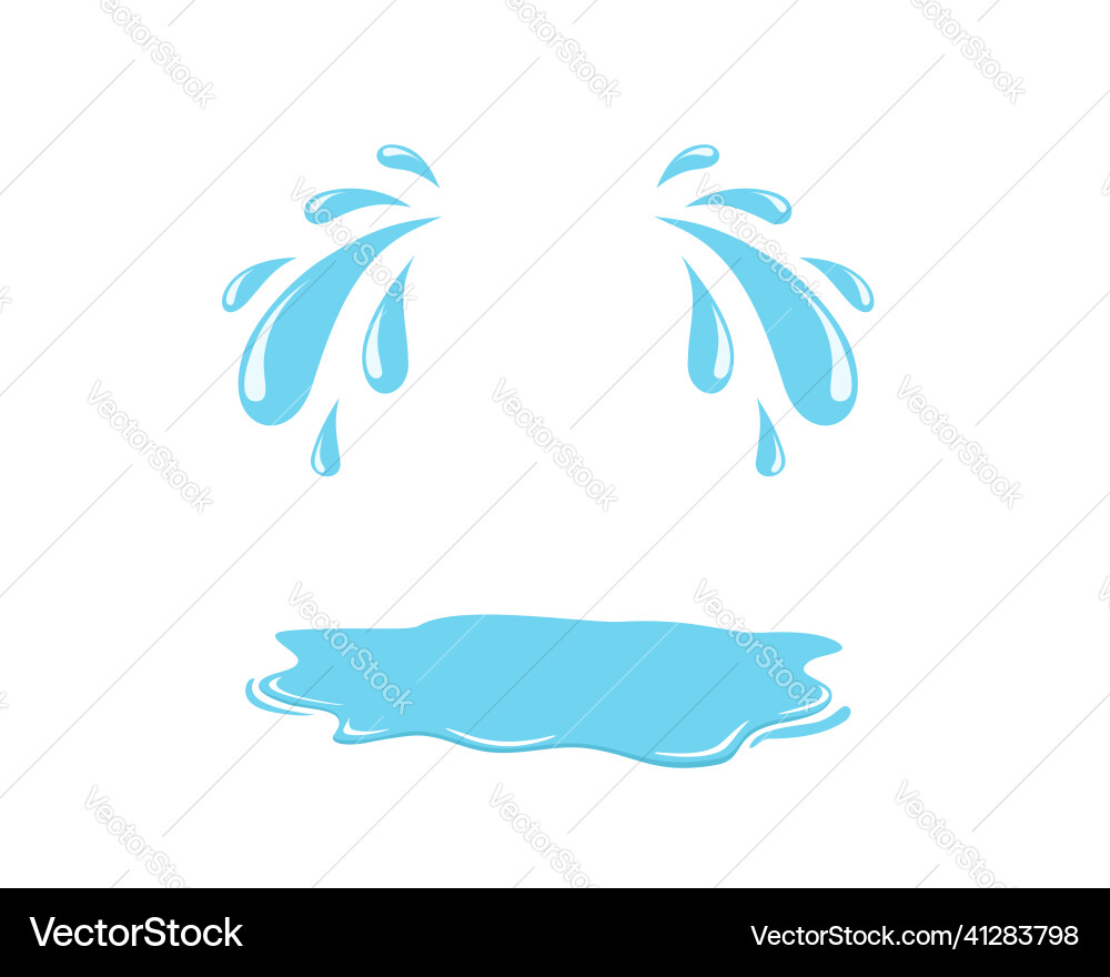 Tear drop with puddle sweat droplet Royalty Free Vector