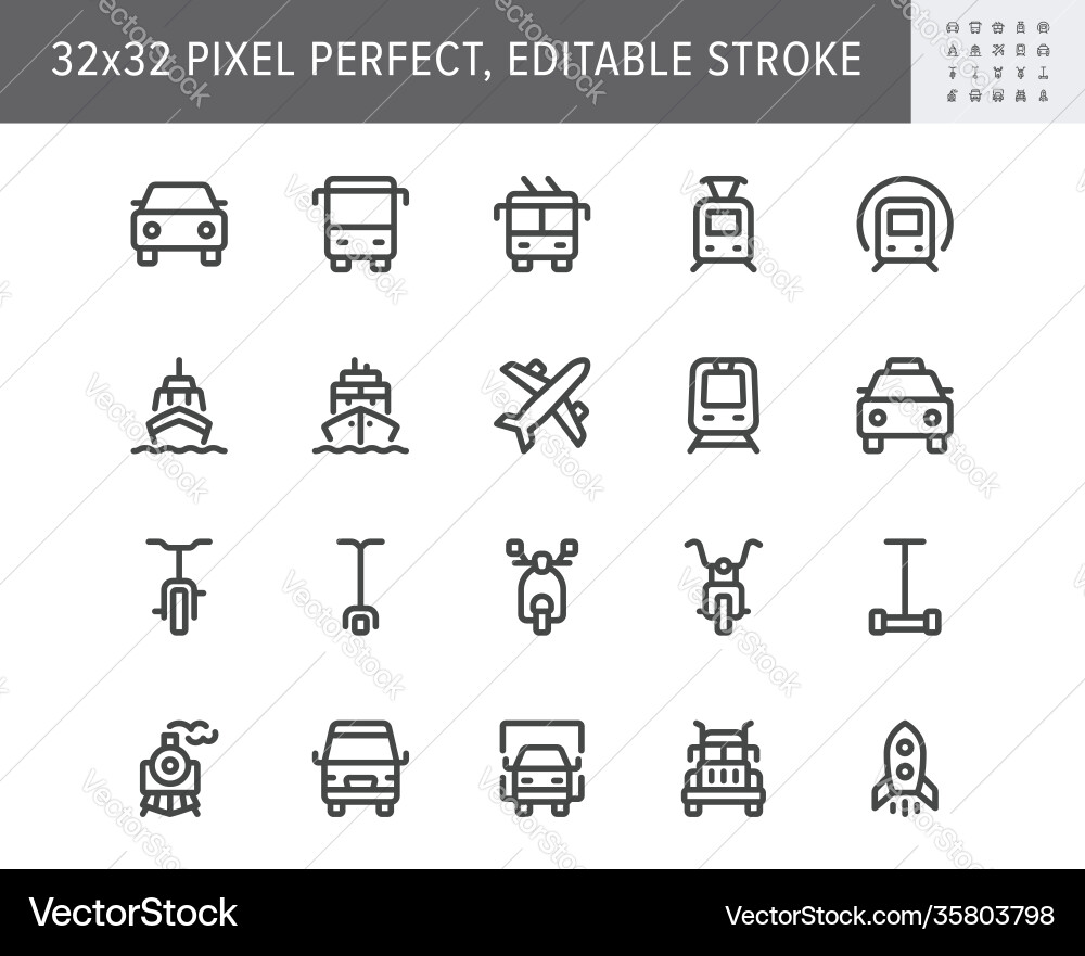 Transport Icons - Vehicle Set Royalty Free Vector Image