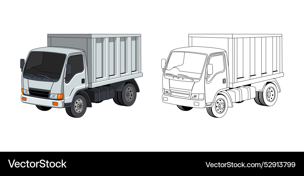 Box truck cartoon design Royalty Free Vector Image