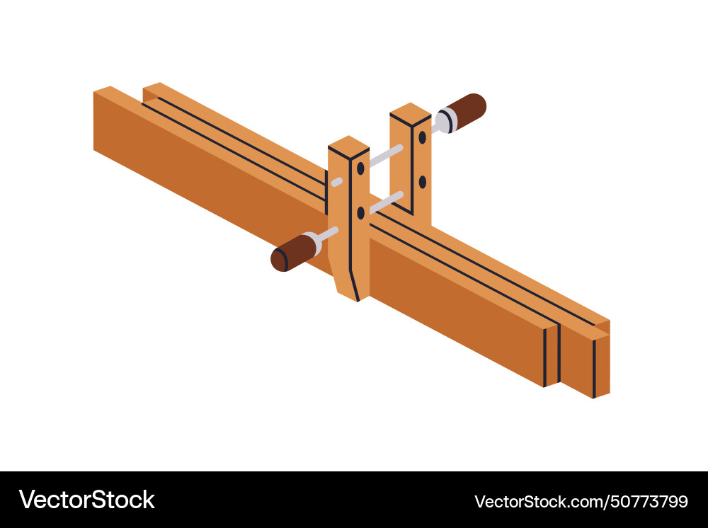 Carpentry cauls woodwork clamps for connecting Vector Image