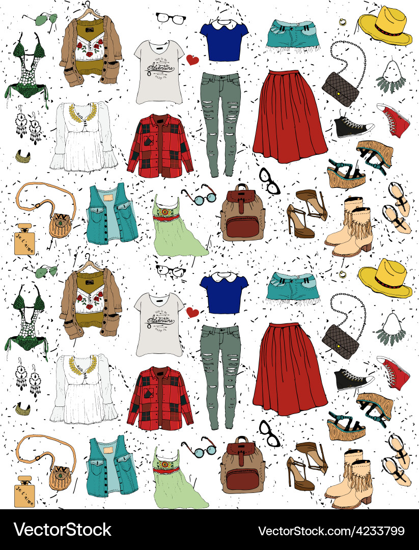 Fashion clothing set Royalty Free Vector Image