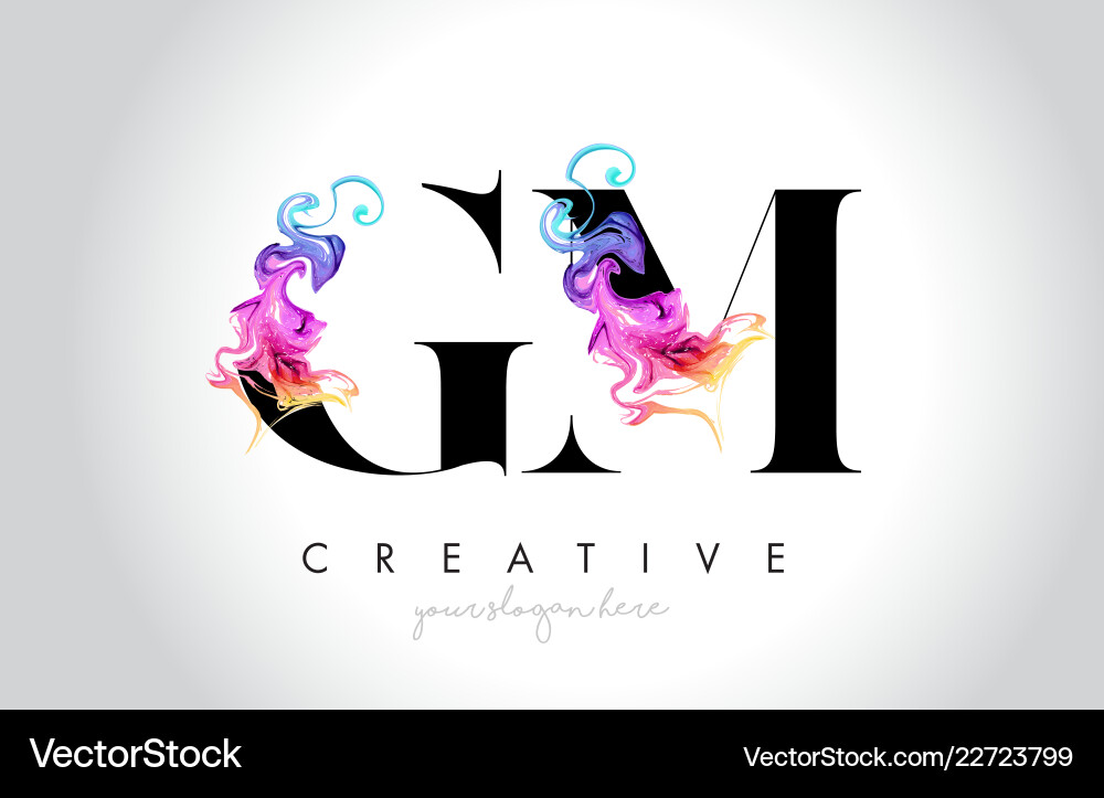 Gm vibrant creative leter logo design Royalty Free Vector