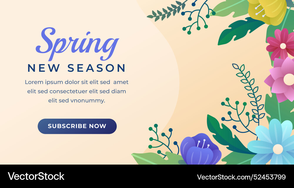 Gradient spring youtube thumbnail Royalty Free Vector Image