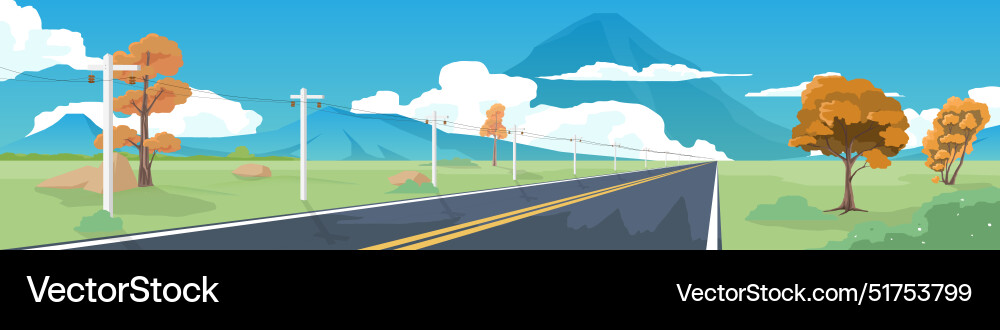 Horizontal view of asphalt road Royalty Free Vector Image