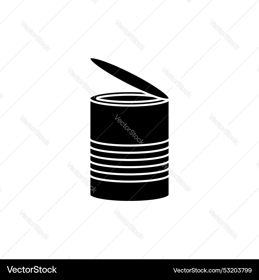 Open tin can icon set metal symbol Royalty Free Vector Image