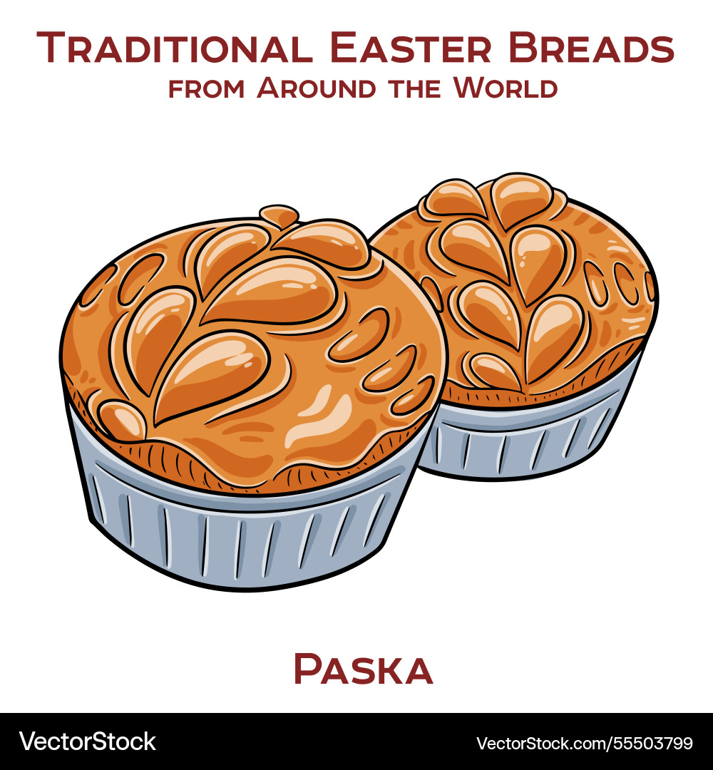 Paska is a traditional ukrainian easter bread Vector Image