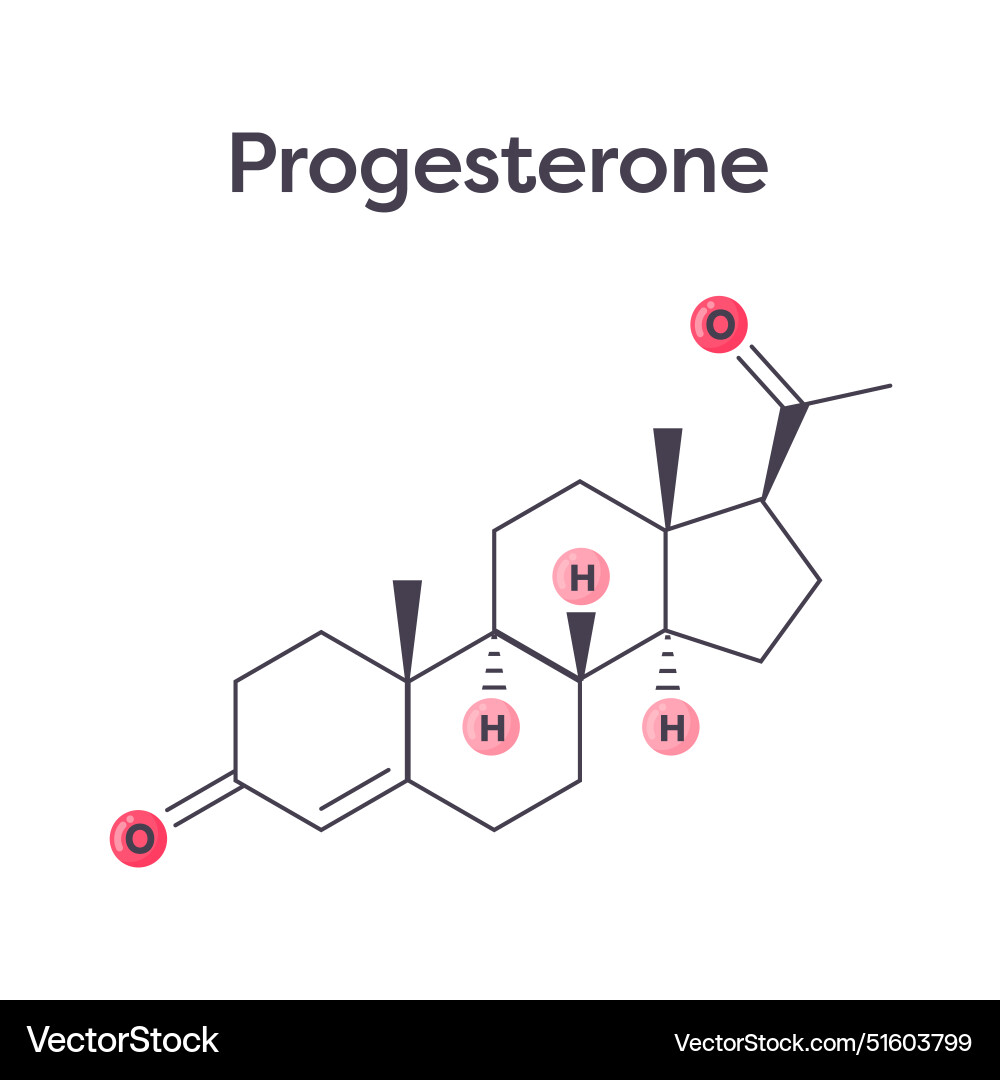 Progesterone chemical structure graphic Royalty Free Vector