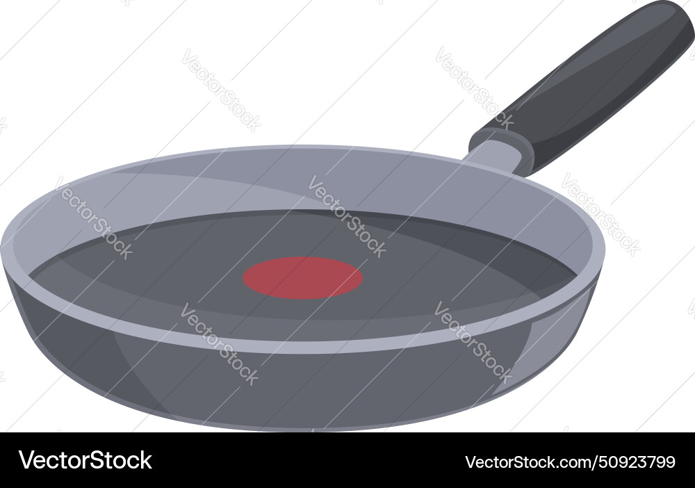 Red point frying pan icon cartoon home Royalty Free Vector